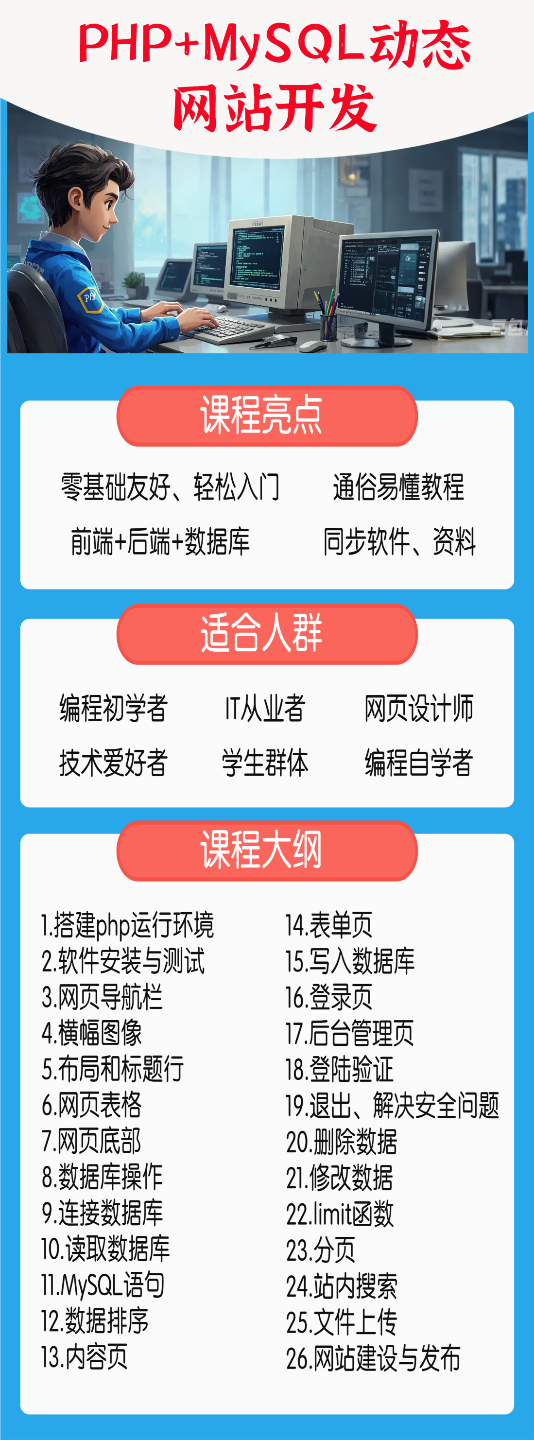 PHP+MySQL动态网站开发（前后端+数据库）_哔哩哔哩_bilibili