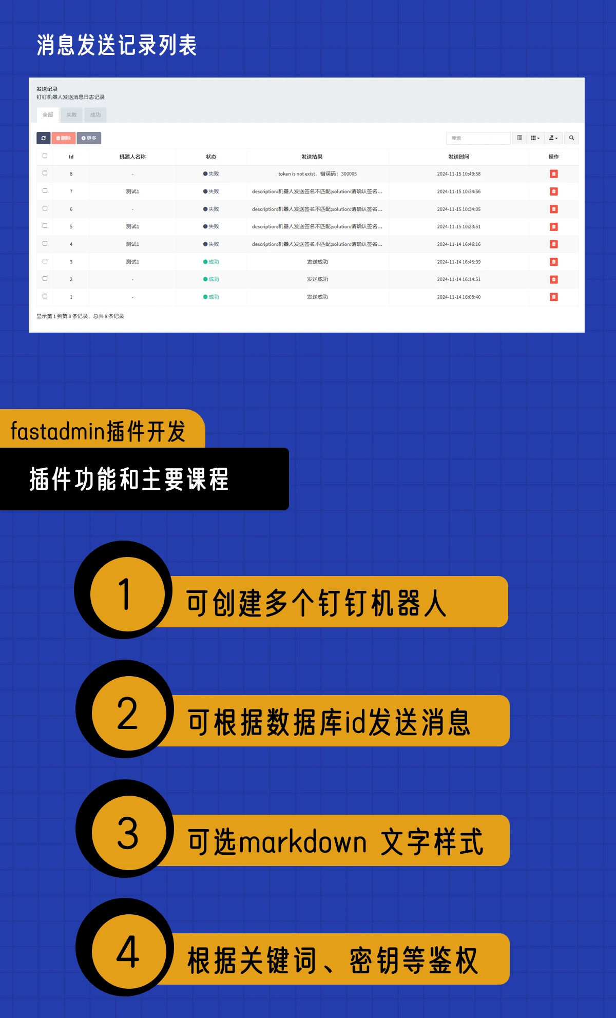 fastadmin插件开发 钉钉企微飞书群机器人_哔哩哔哩_bilibili