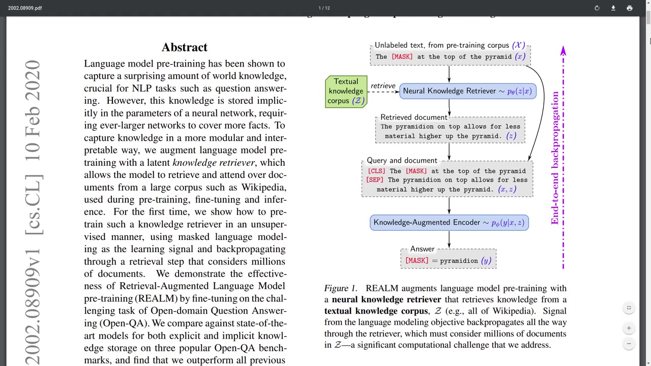 REALM: Retrieval-Augmented Language Model Pre-Training | NLP Journal Club_哔哩哔哩_bilibili
