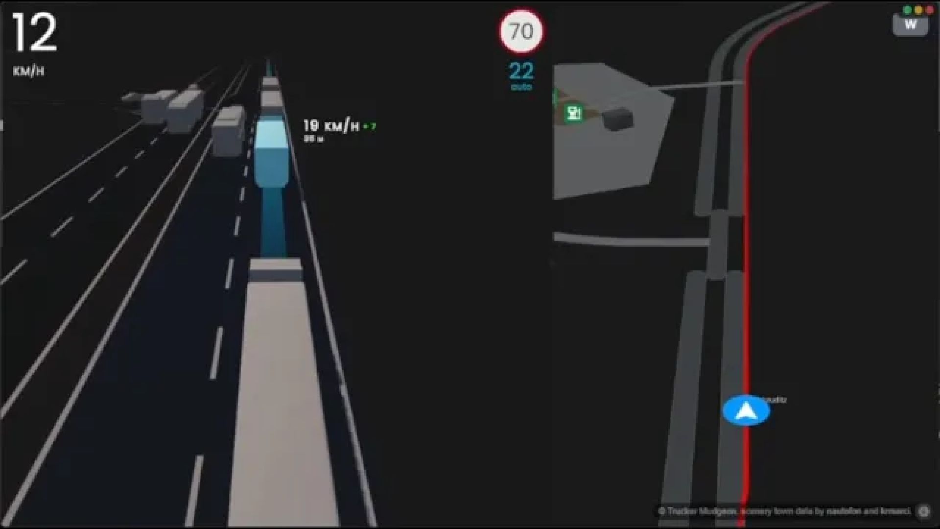 欧卡 ETS2LA（自动驾驶）导航预览 #2-MR-UIAW-MR-UIAW-哔哩哔哩视频