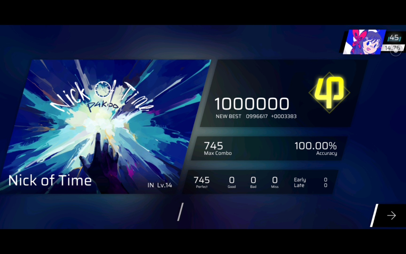 phigros：交互底力训练 nick of time 100%ALL PERFECT！_哔哩哔哩bilibili