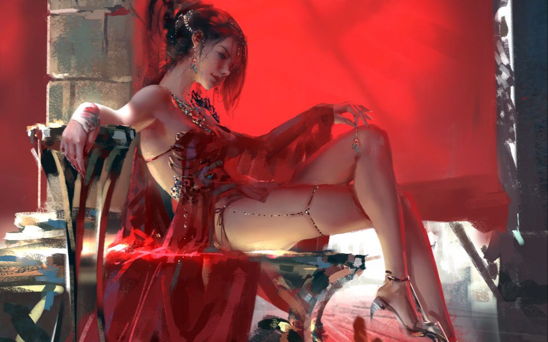 【WLOP】DressingRoom3-风曳【鬼刀】【绘画】-wlop--wlop--哔哩哔哩视频