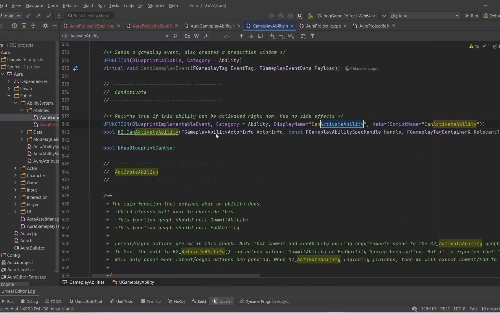 Section 9 - 14 - Aura Projectile Spell - UE5 GAS - Top Down RPG-游戏教头林智冲-游戏教头林智冲-哔哩哔哩视频