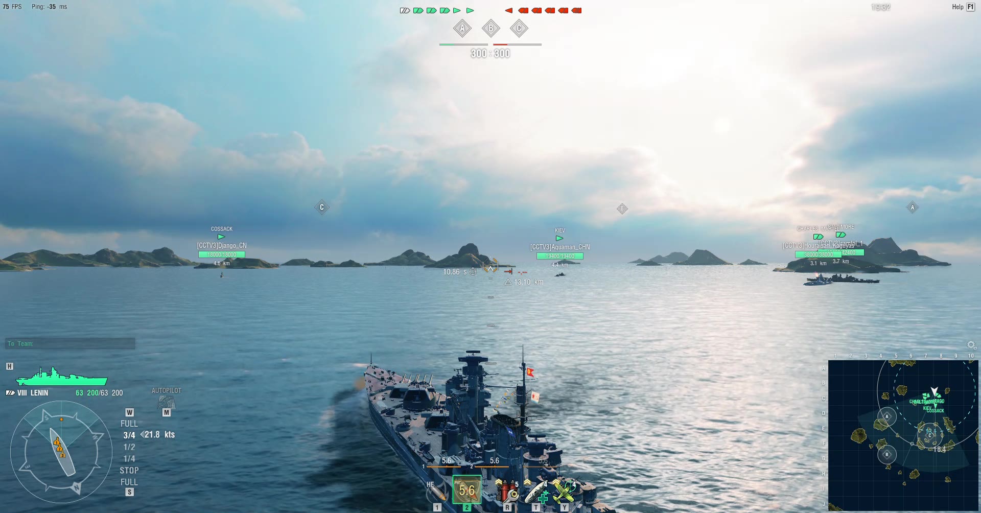 WOWS 美服cw 公会战 秦王绕柱翻盘！_哔哩哔哩_bilibili