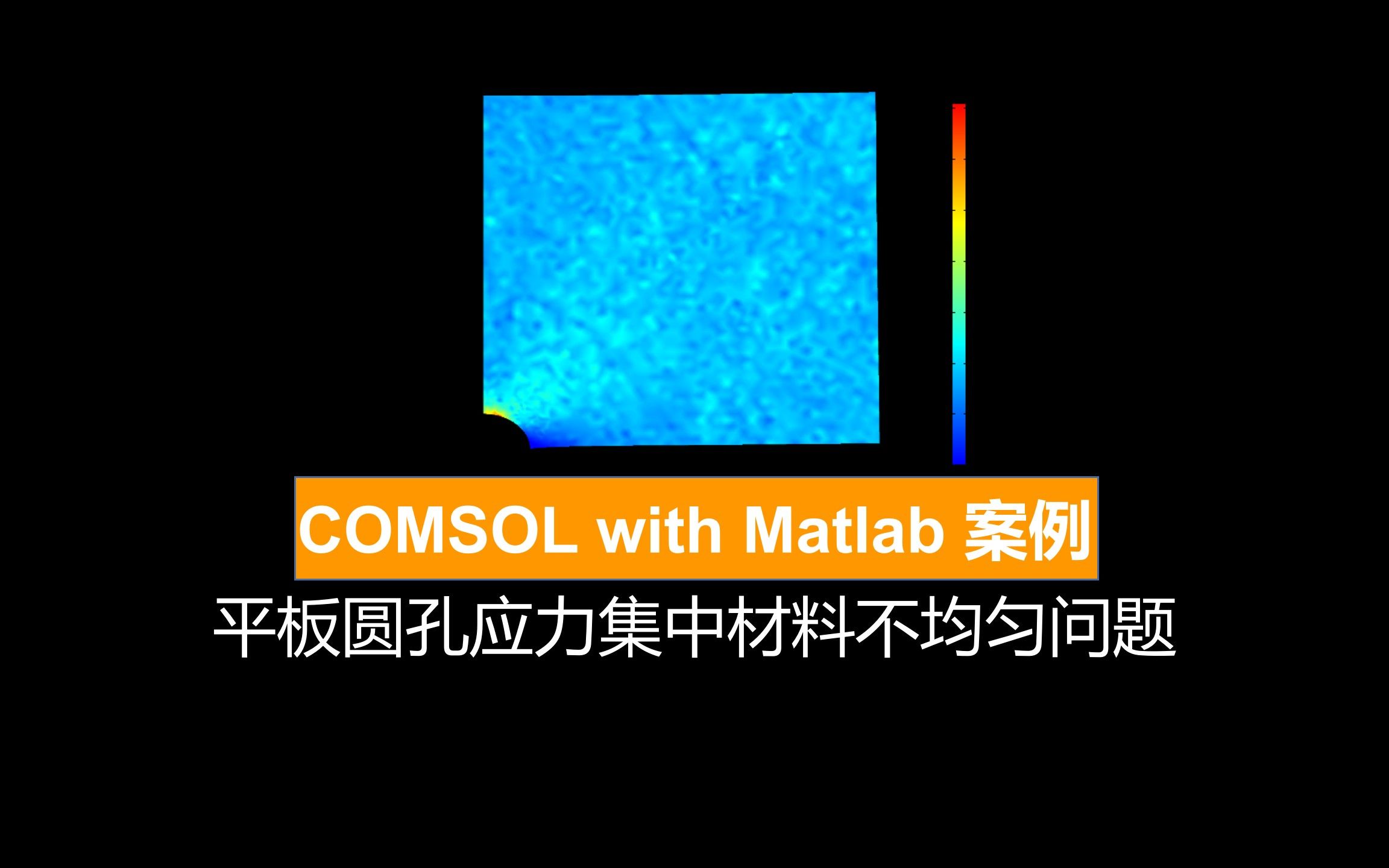 comsol with matlab 案例 圆孔应力集中材料不均匀演示 材料随坐标正态分布 参数化扫描_哔哩哔哩_bilibili