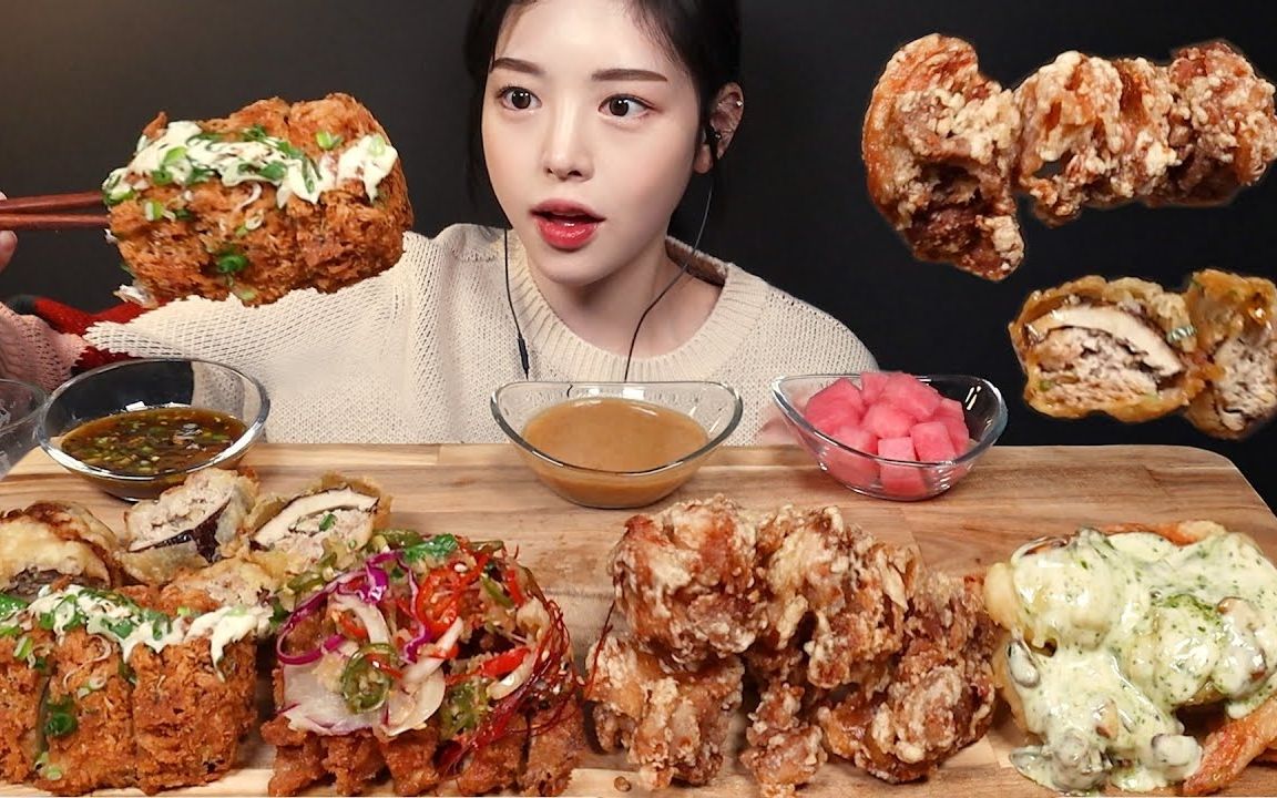 【Boki】简单吃个酥脆的炸鸡、奶油虾和炸肉搭配凉啤酒！-亲爱的Boki-亲爱的Boki-哔哩哔哩视频