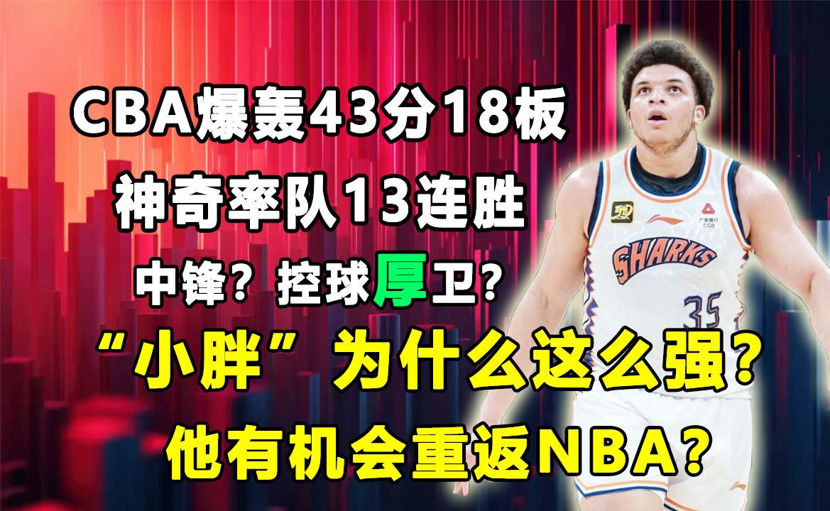 【Terry】在CBA打出可怕统治力！"小胖"爆轰43分18篮板，率队13连胜！他为什么这么强？有机会重返NBA？-油管小王子Terry-油管小王子Terry-哔哩哔哩视频