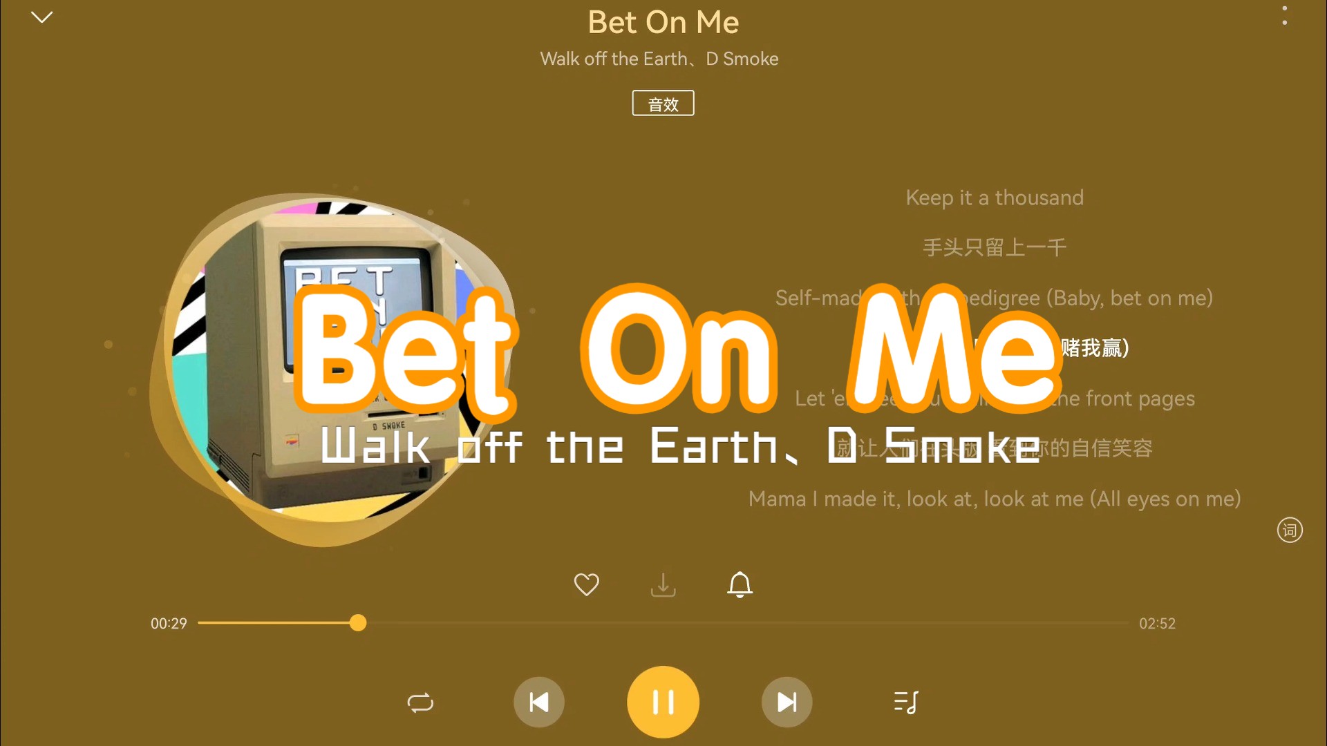 【无损Hi-Res】欧美《Bet On Me》“You should bet on me，Like I'm Apple in the 90's”-4K-上岸音乐馆-上岸音乐馆-哔哩哔哩视频