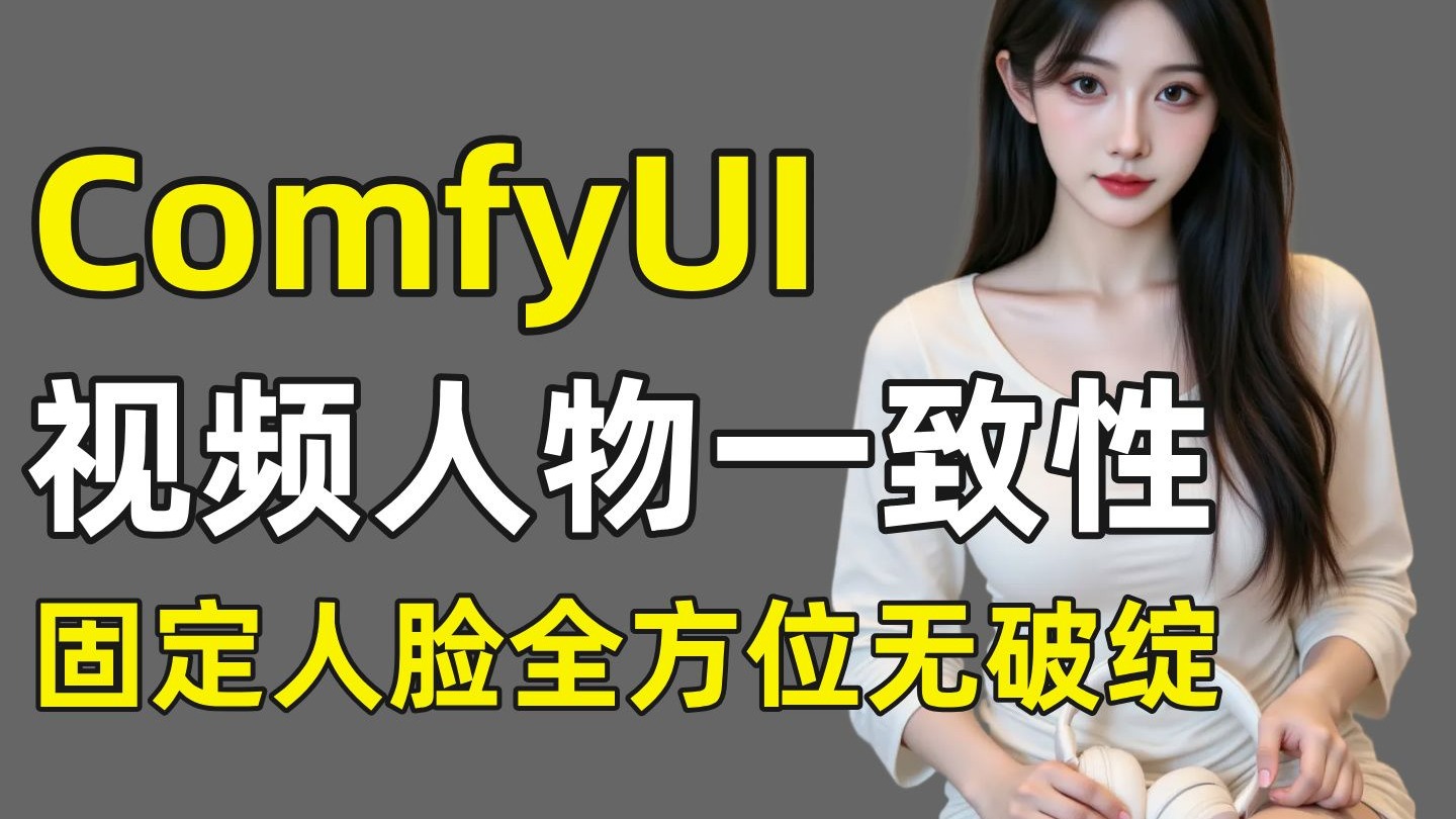 【ComfyUI教程】全网最稳定超真实AI视频人物一致性教程，用这套comfyui工作流全方位角色一致性控制！无需训练，一键换脸小白轻松实现还原人像艺术！-编程奇遇-编程奇遇-哔哩哔哩视频