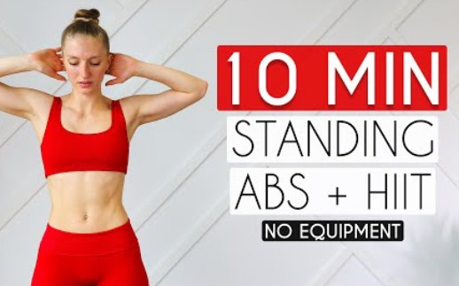 【madfit】10分钟站立腹部＆hiit燃脂训练 哔哩哔哩 Bilibili