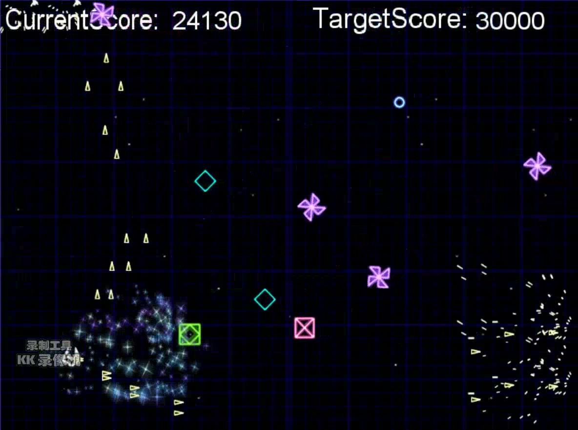 小学期用funcode自制的游戏。。（参考几何战争）_哔哩哔哩_bilibili