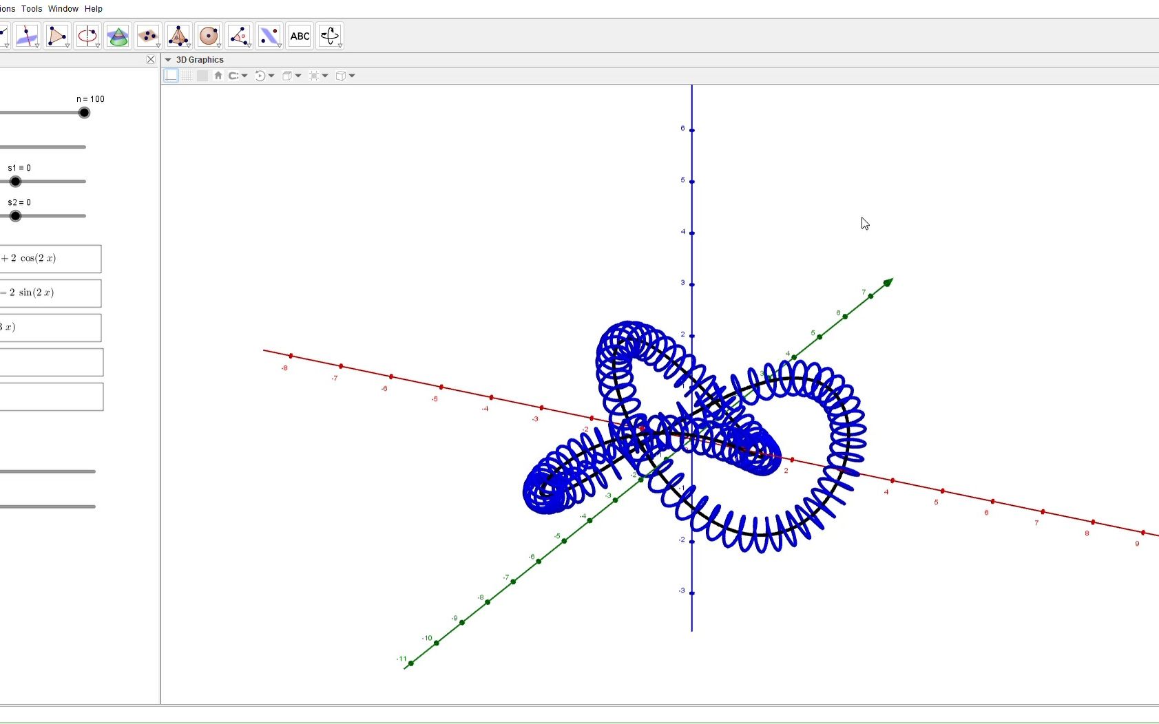 【Geogebra】各种摆（单摆，阻尼单摆，双摆，三摆，球面摆，傅科摆，椭圆摆，弹簧摆，弹簧摆3D）