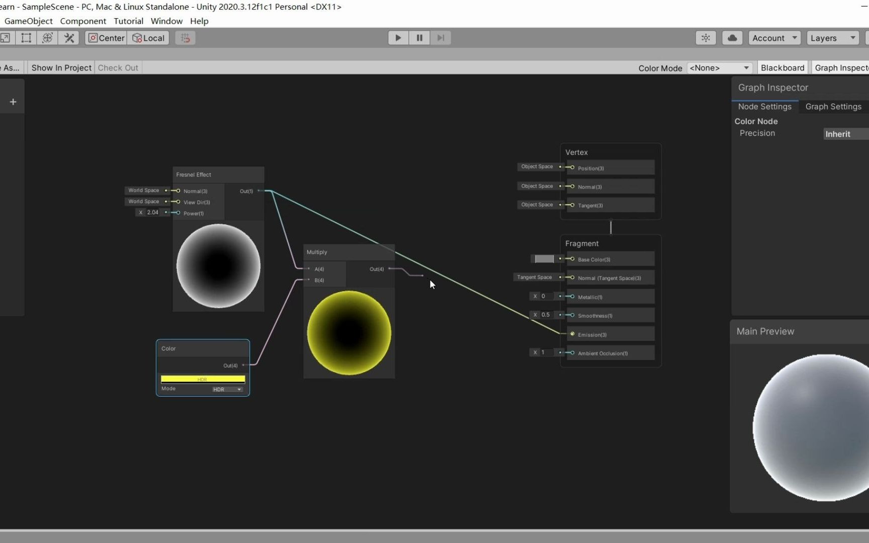 unity2020 shader graph 基础教程 第五集 ~ 菲涅尔+噪点_哔哩哔哩_bilibili