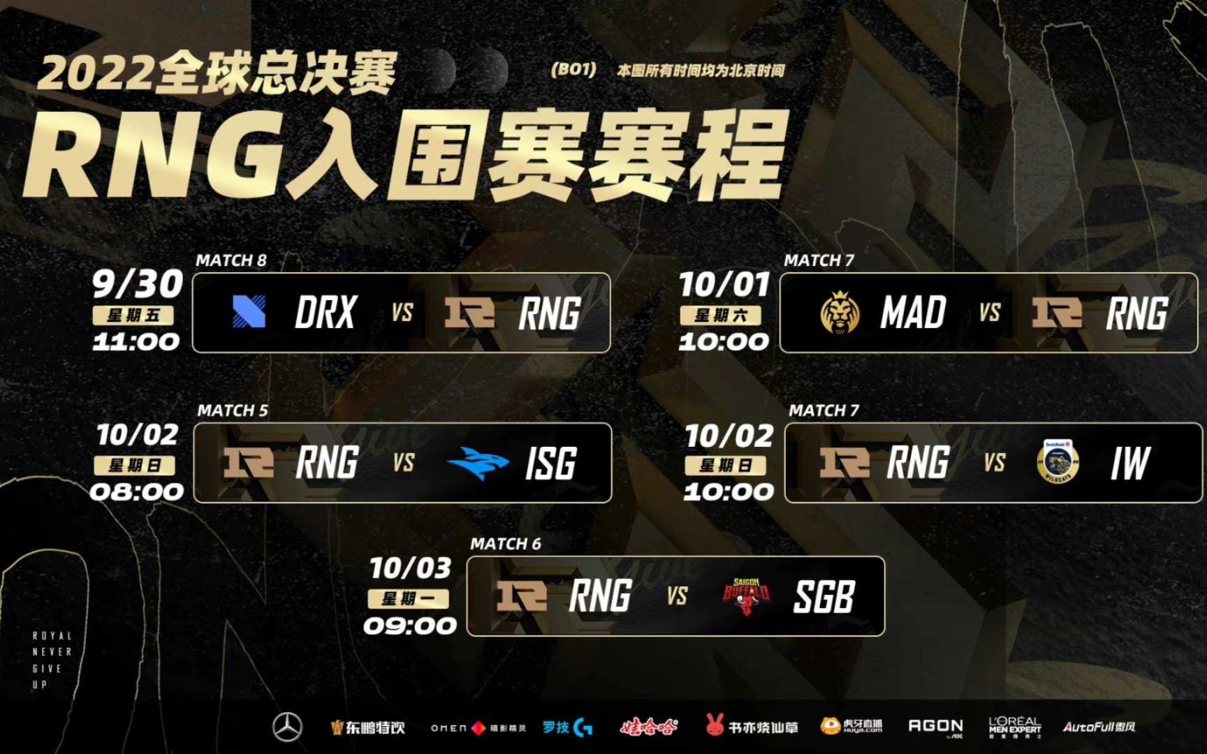 良心拳头！RNG入围赛比赛时间公布 起床就能看比赛！_哔哩哔哩bilibili_英雄联盟