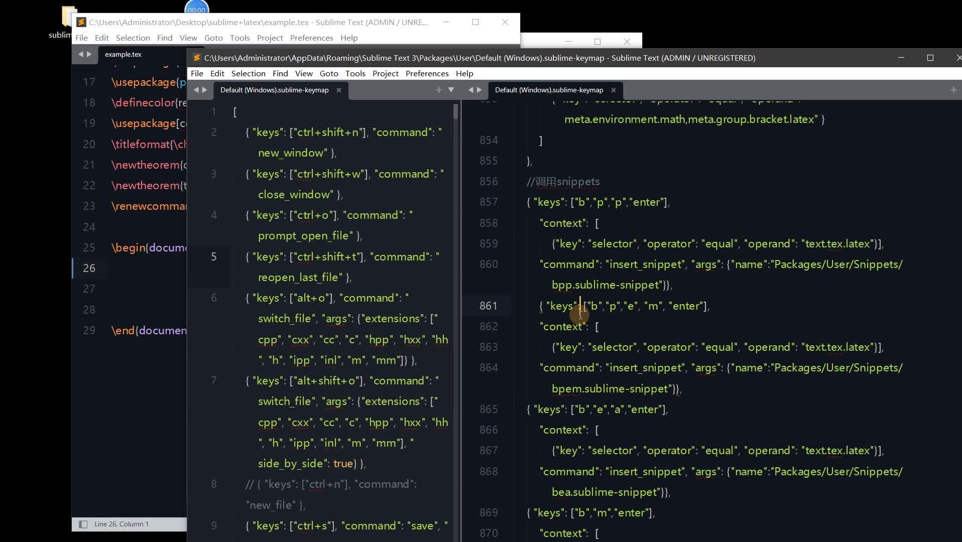 Sublime+Latex快捷键及Snippet设置-teachappy-teachappy-哔哩哔哩视频