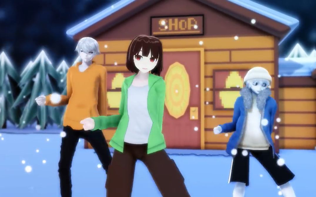 【三人审判MMD】Liar Dance [ Sans • Papyrus • Chara ]（作者：753 Poiii）_哔哩哔哩_bilibili