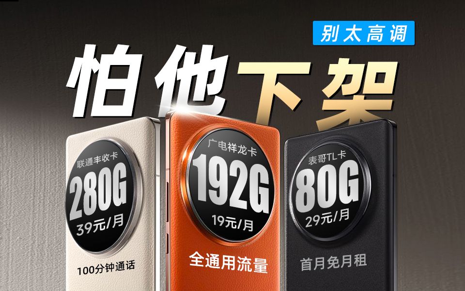 低至19元192G！这几款王者级流量卡你可能都没听过！年轻人福音！-流量卡表哥-流量卡表哥-哔哩哔哩视频