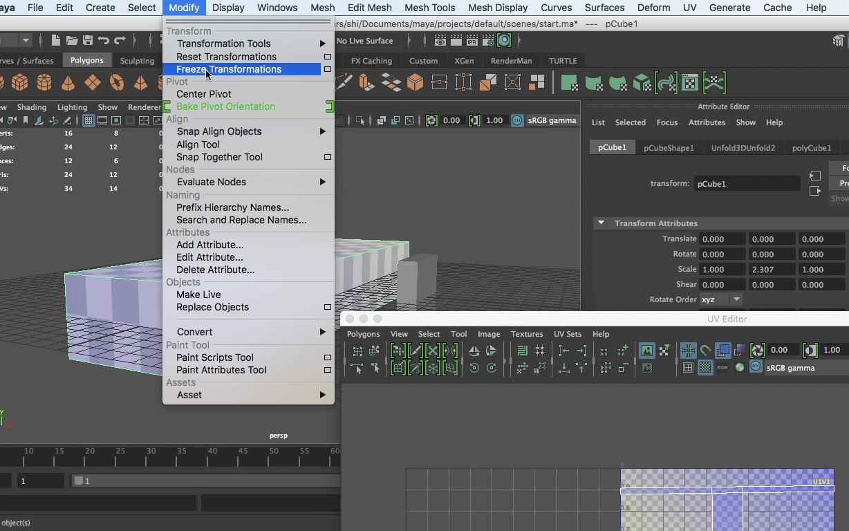 【教程】Maya基础：UV（Cut UV Edges、Unfold、Layout、UV Snapshot）两个盒子_哔哩哔哩_bilibili