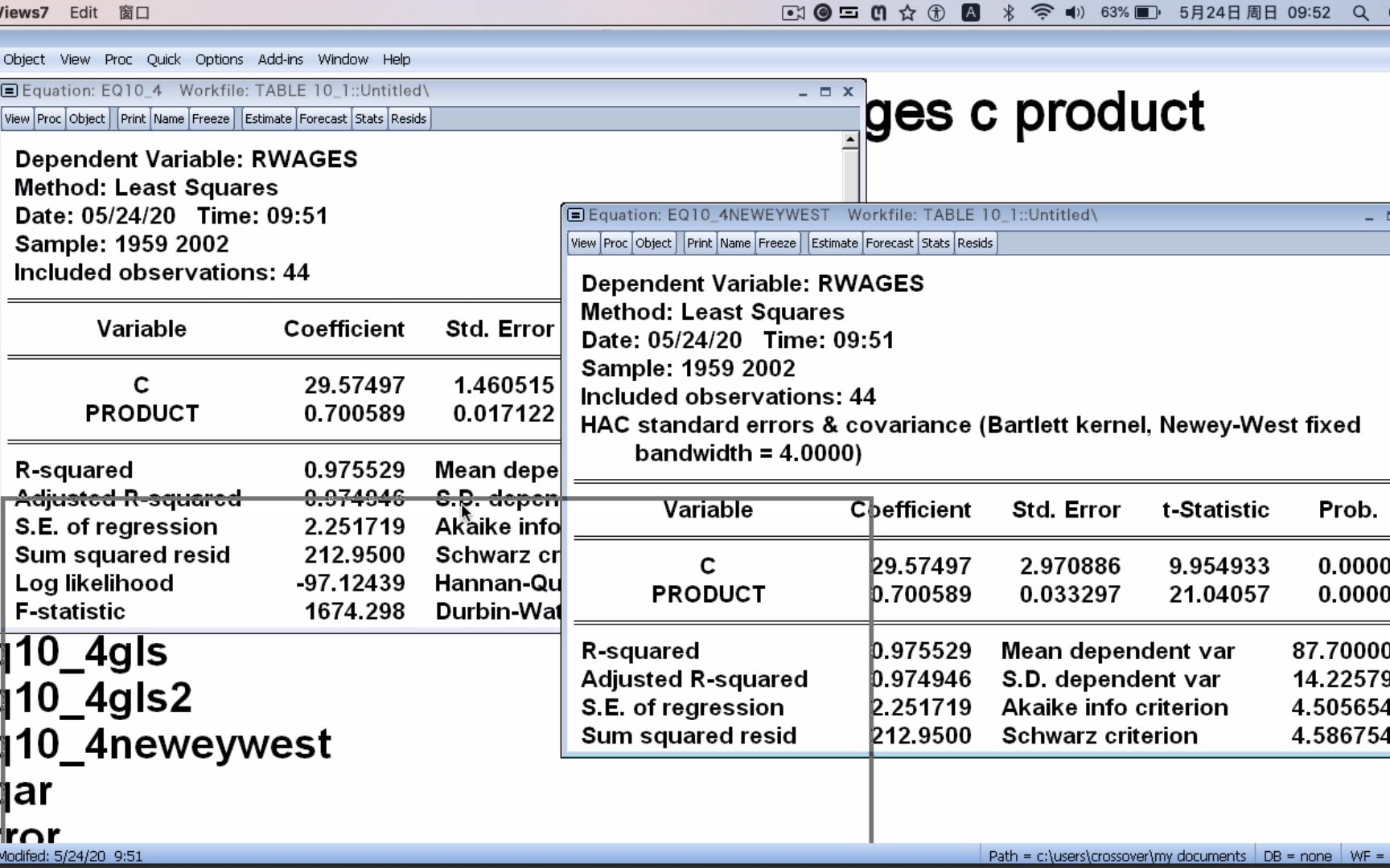 Eviews 31 自相关下标准误的Neway-West校正_哔哩哔哩_bilibili