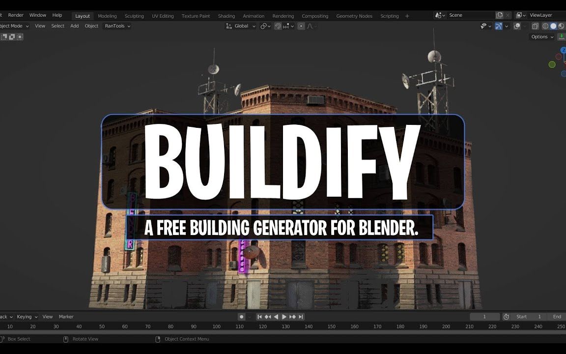 【人工翻译字幕】免费Blender建筑插件Buildify! askNK第一手评测_哔哩哔哩_bilibili