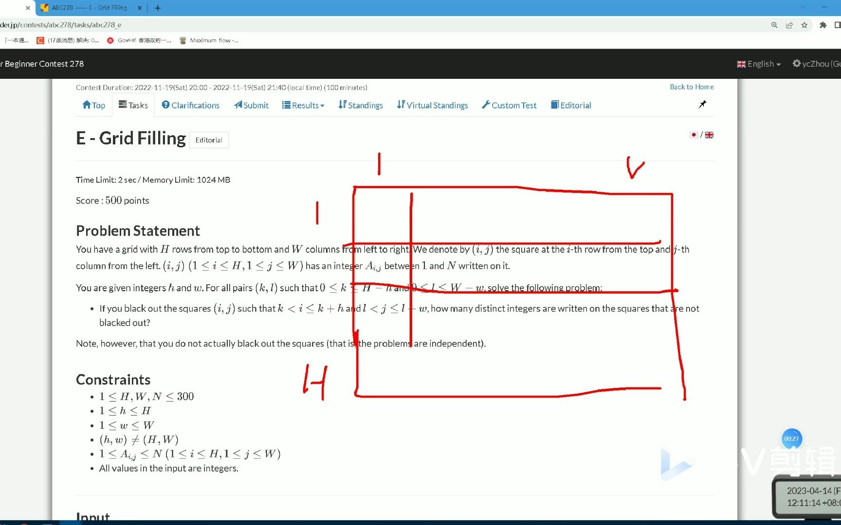 ABC278 E题-努力中的老周-努力中的老周-哔哩哔哩视频