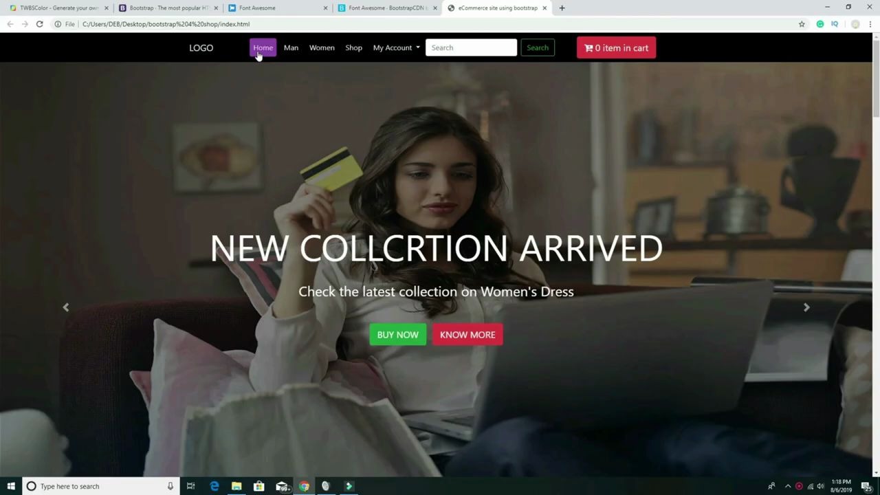 【英语】eCommerce website HTML CSS Bbootstrap with code_哔哩哔哩 (゜-゜)つロ 干杯~-bilibili