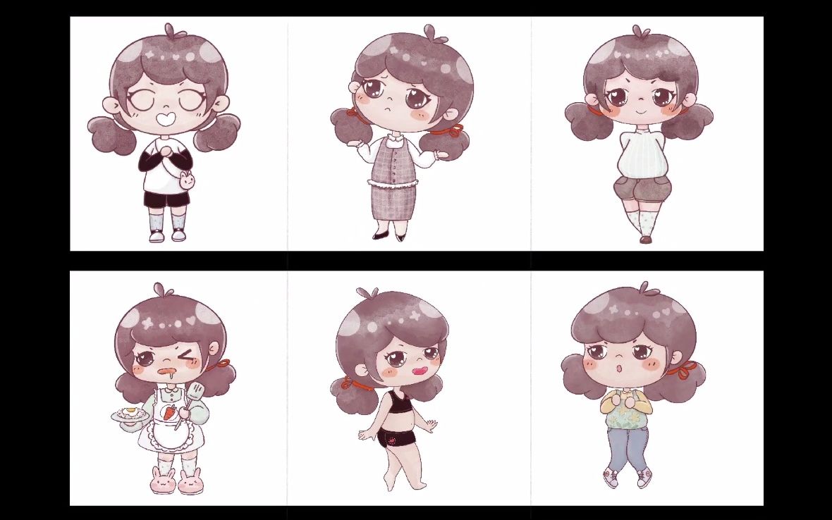 ipad procreate Q版卡通人物绘画设计过程_哔哩哔哩_bilibili