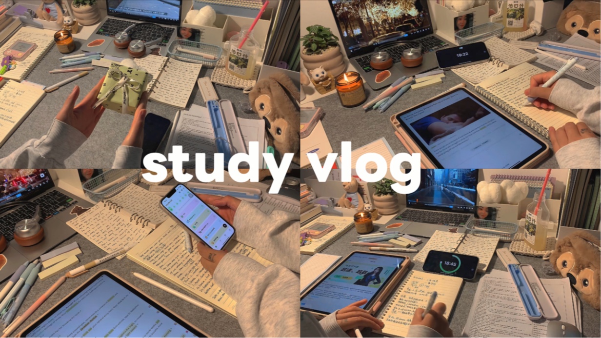 study vlog•宅家日常💭沉浸式学习🎧•纯动力-Joy芭尼-Joy芭尼-哔哩哔哩视频
