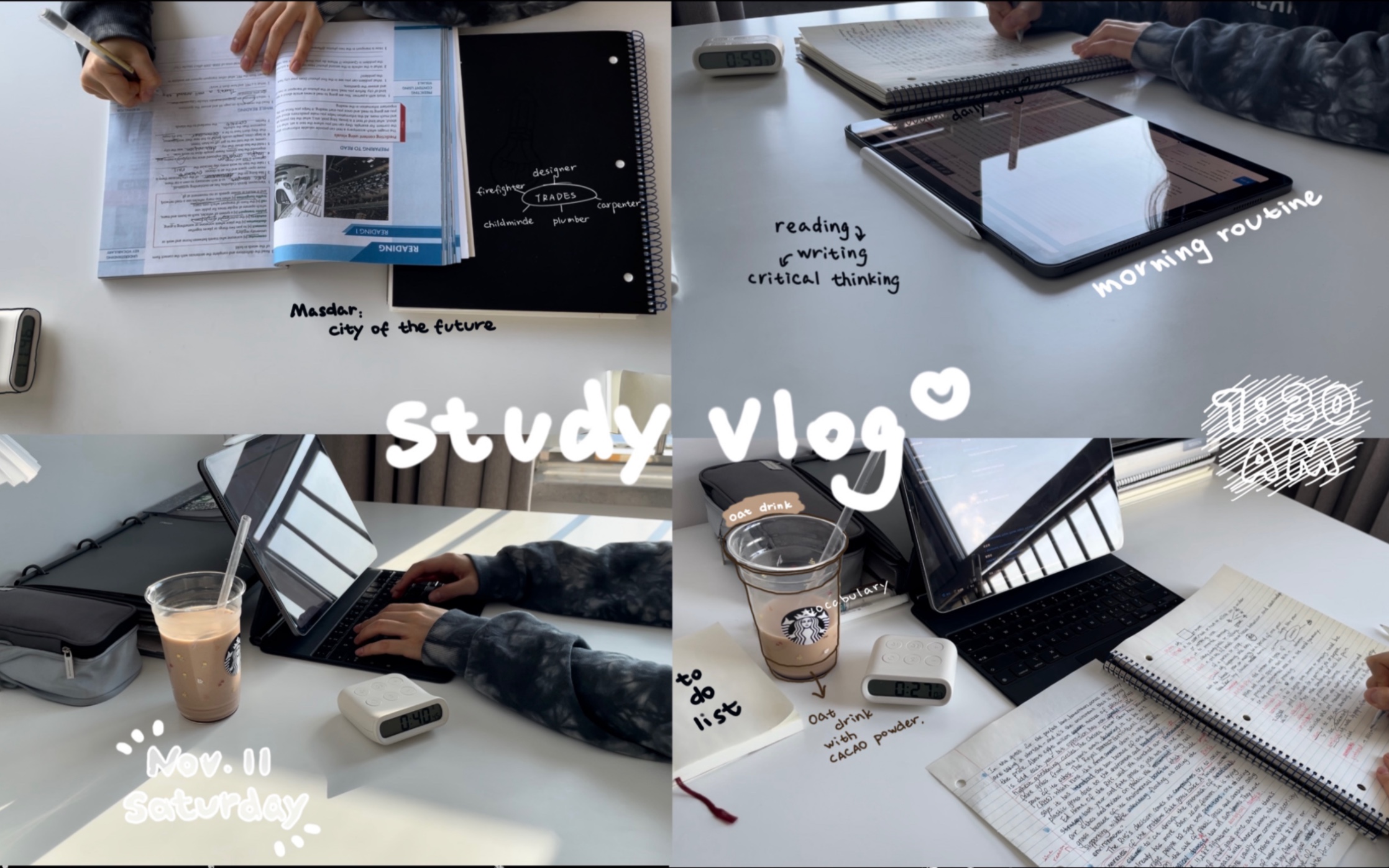 Study Vlog|周末7:30起｜morning routine-Shiqi_ivy-Shiqi_ivy-哔哩哔哩视频