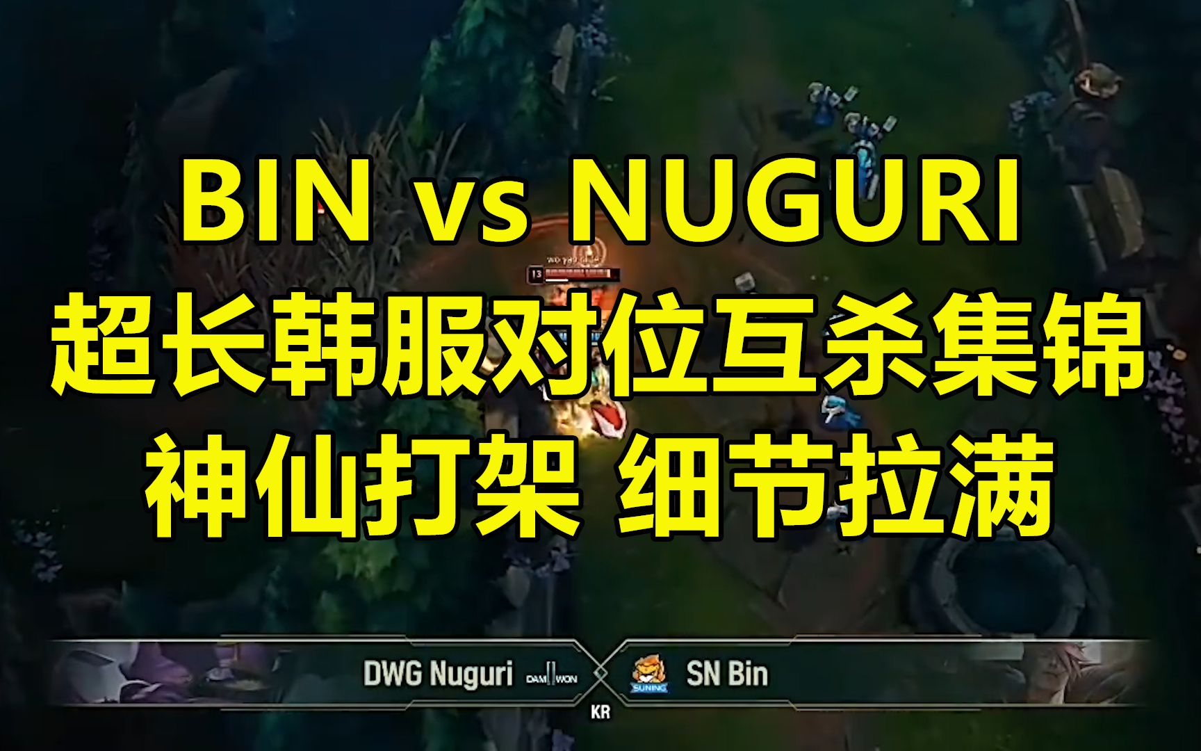 BIN vs NUGURI对位互杀集锦：总决赛预演！或许这就是神仙打架吧！_哔哩哔哩 (゜-゜)つロ 干杯~-bilibili