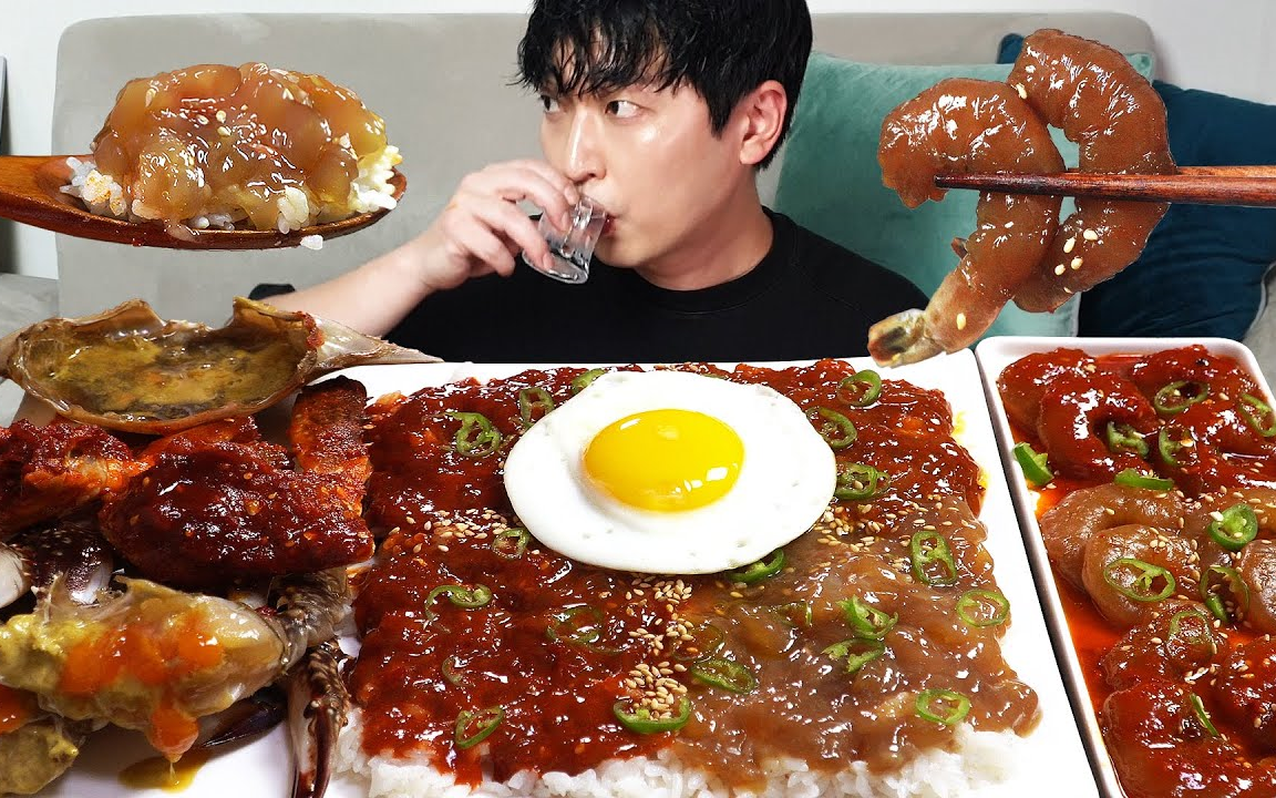 【DAEPyeong】酱油蟹酱、调味蟹酱、辣虾 MUKBANG REALSOUND ASMR EATINGSHOW-DAEPyeong-DAEPyeong-哔哩哔哩视频