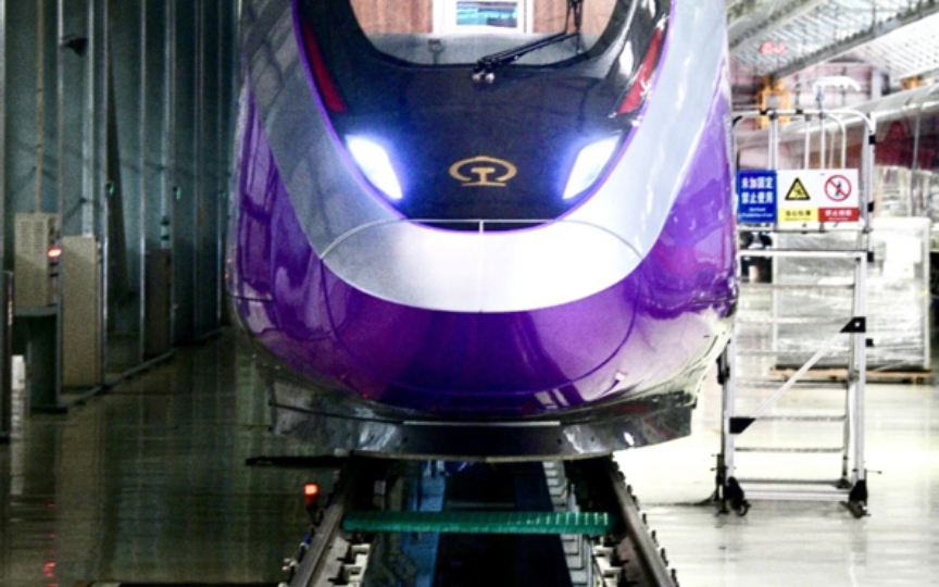 难得的审美在线 杭州亚运会涂装智能动车组列车CR400BF-Z-0524自走回送接近天津站