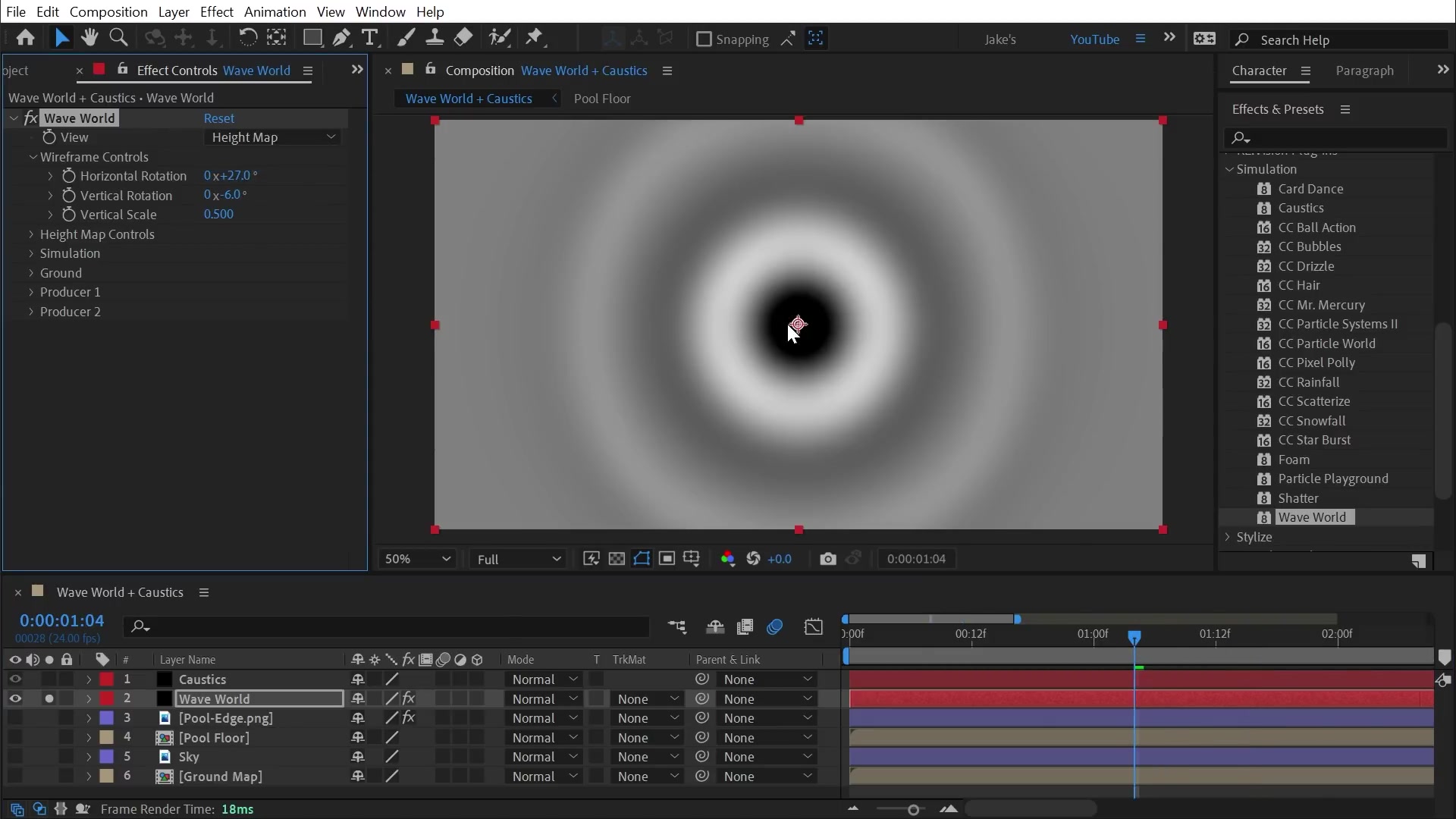 【机翻中字】AE内置插件波浪世界焦散效果制作教程After Effects Wave World + Caustics Effects_哔哩哔哩_bilibili