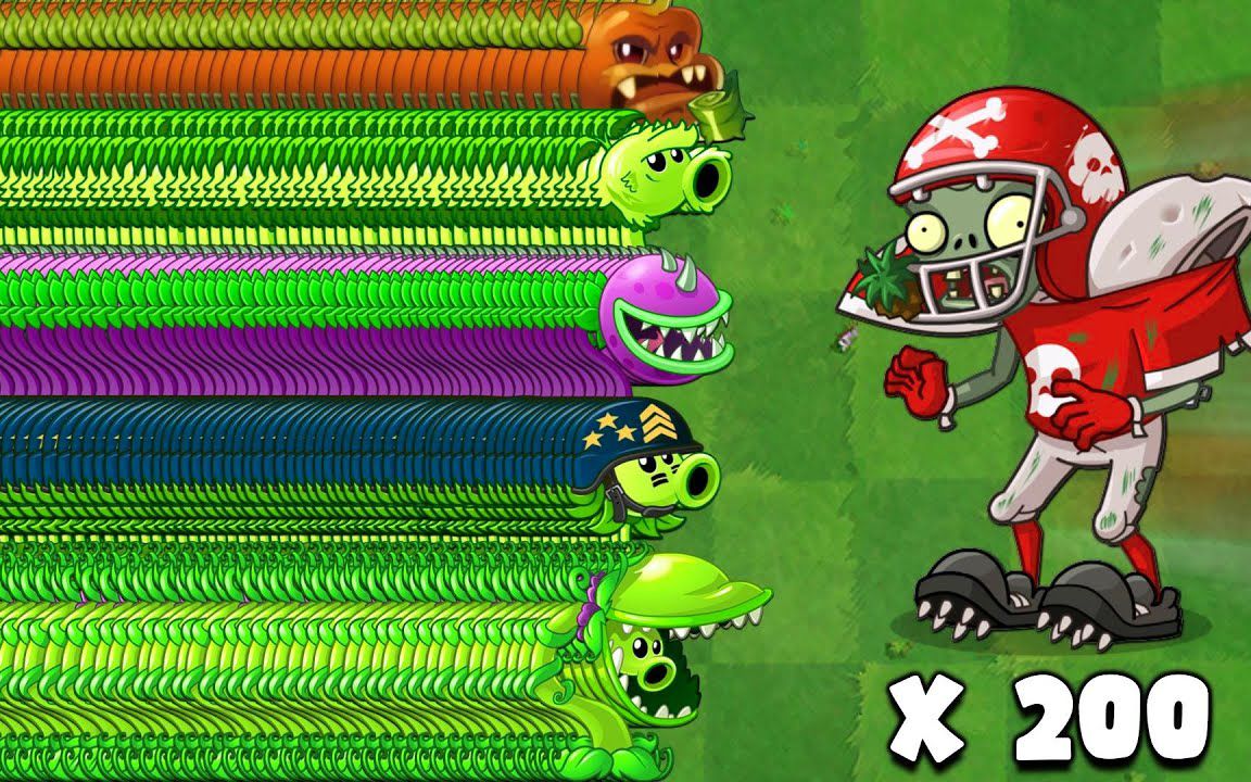 PvZ 2挑战 - 每个植物x10使用1能量增强 对抗200个现代超级巨星僵尸-MSGames-MSGames-哔哩哔哩视频
