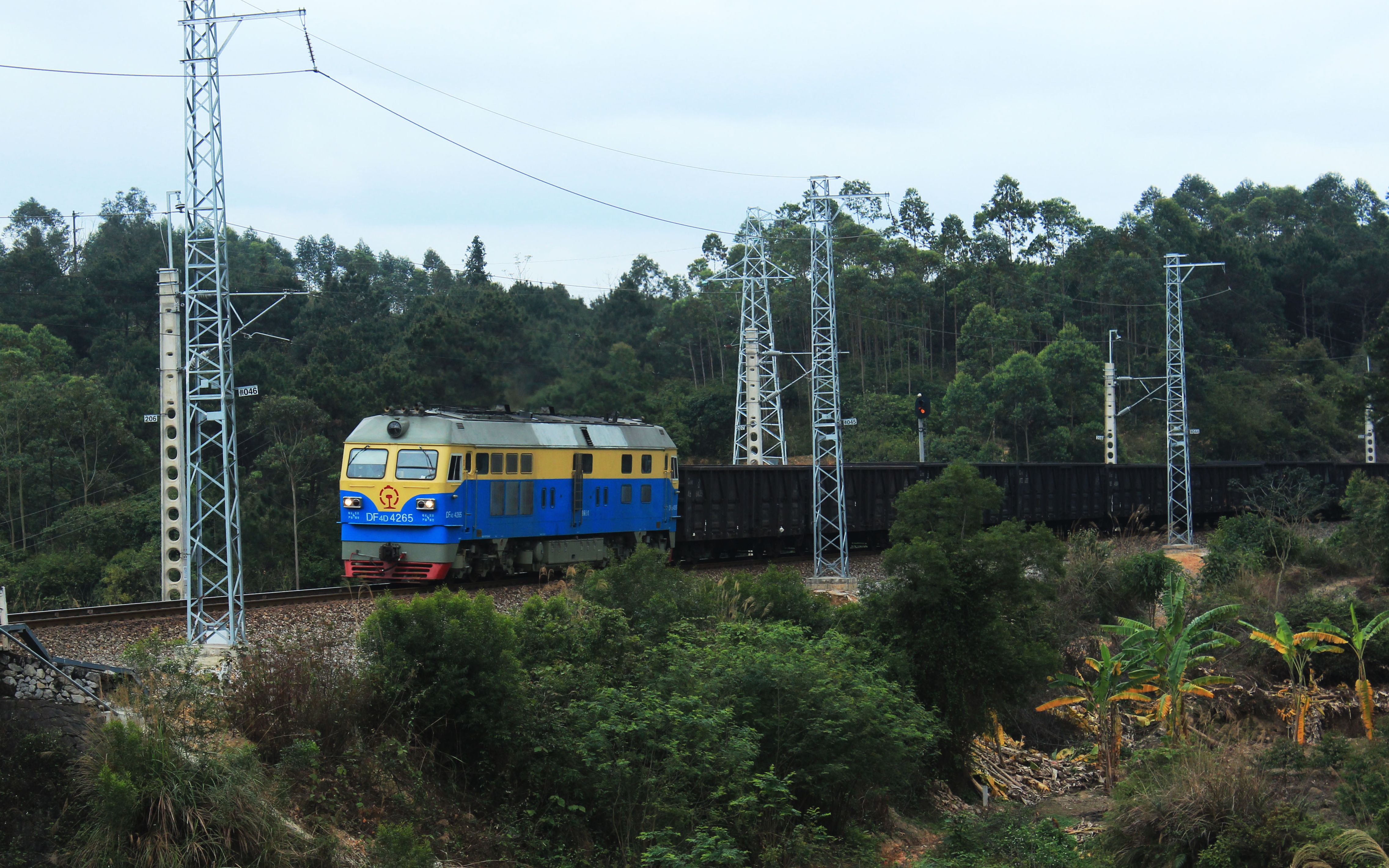 《南防铁路》DF4D 4265牵引34516次列车去南宁_哔哩哔哩_bilibili