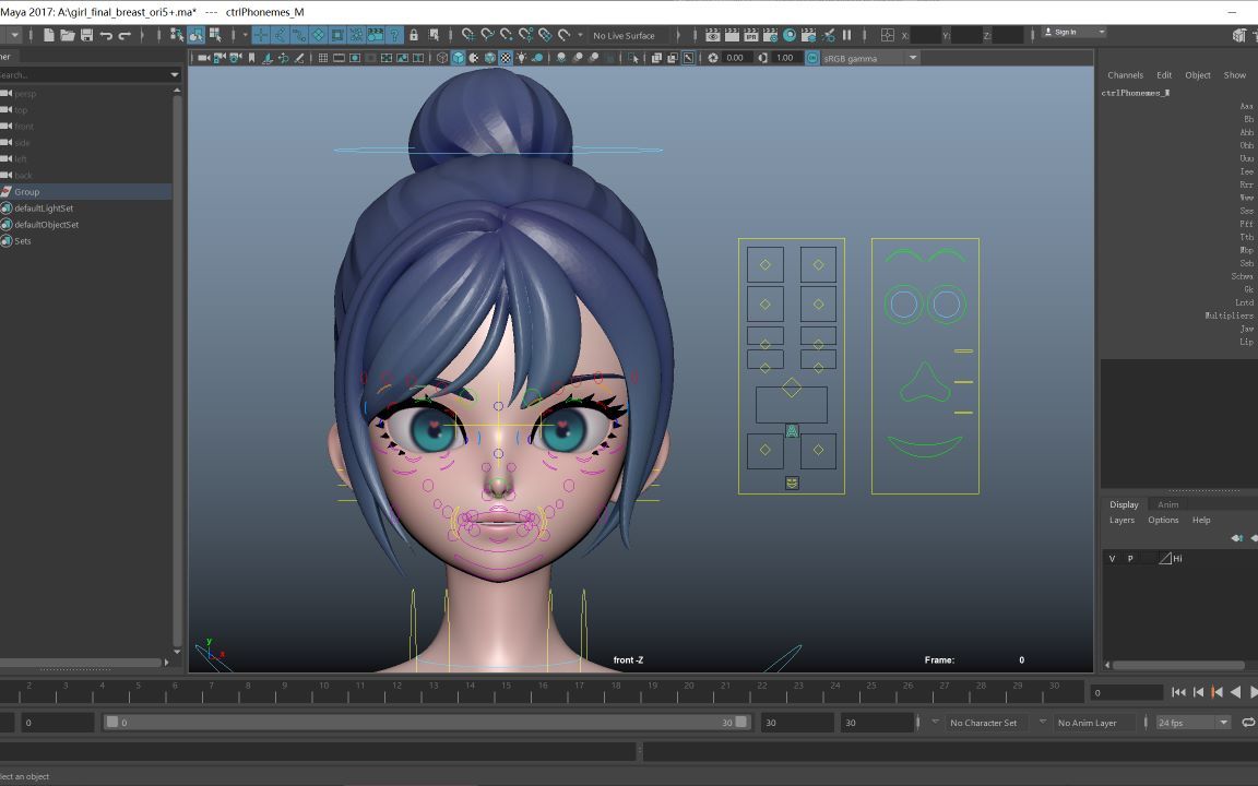maya 教学：Advanced Skeleton 人物面部绑定-喵喵动画屋-喵喵动画屋-哔哩哔哩视频