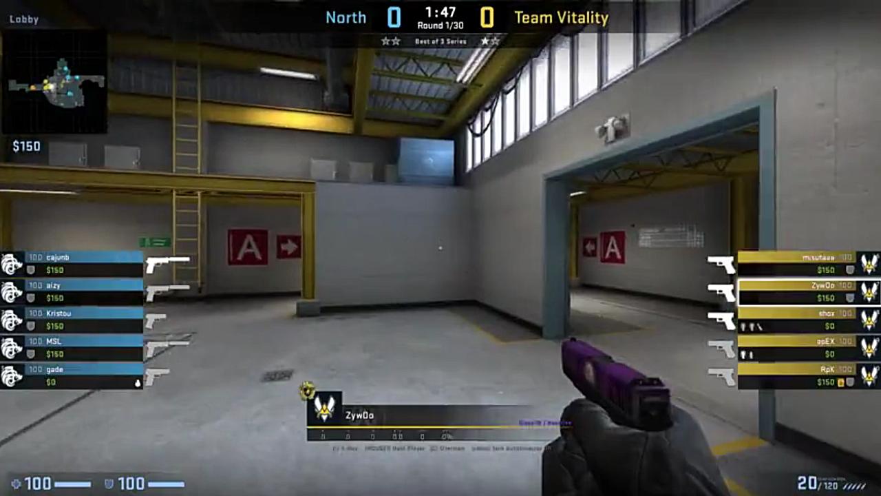 CSGO职业哥第一视角 Vitality ZywOo (26_12) vs North (de_nuke)_哔哩哔哩_bilibili