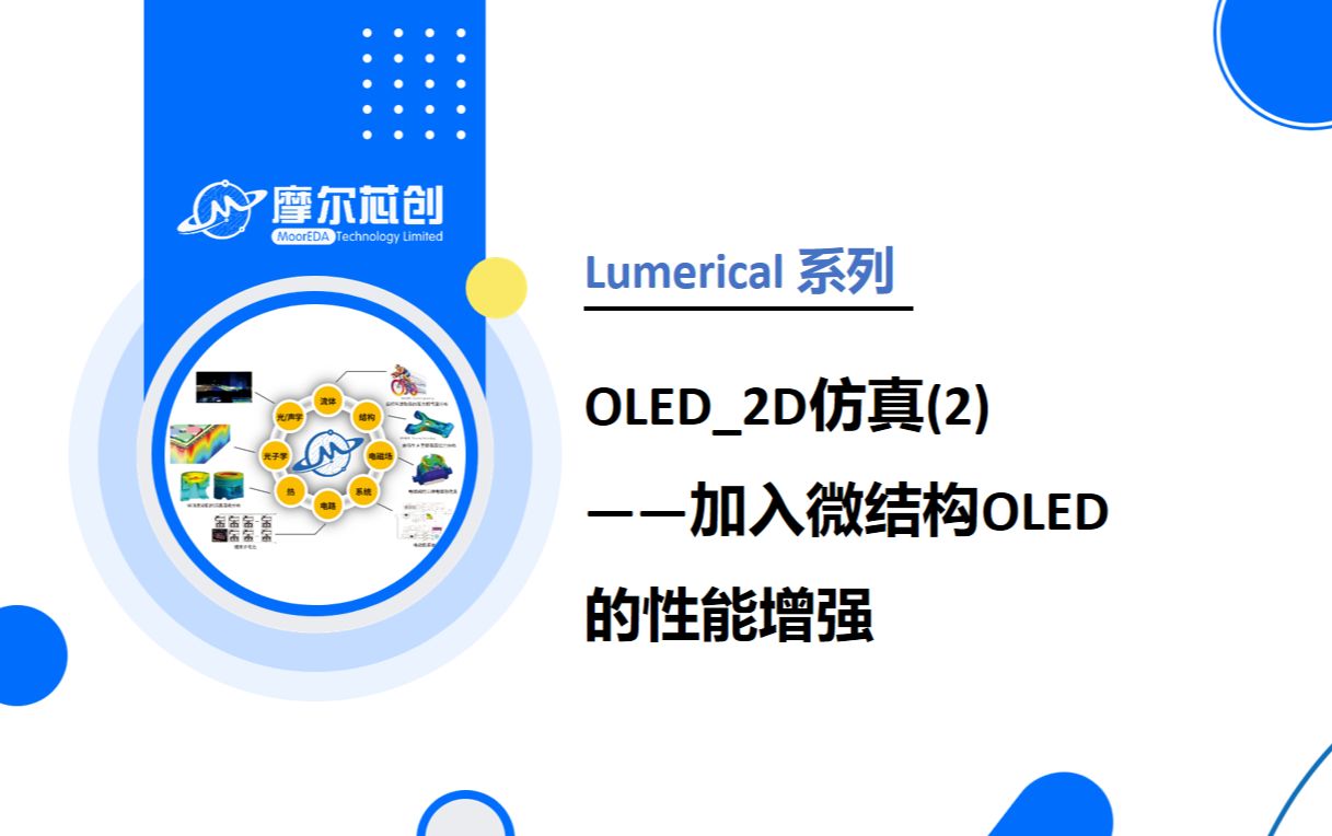 摩尔芯创-【Lumerical系列】 OLED_2D仿真(2)-加入微结构OLED的性能增强-摩尔芯创-12月线下培训-摩尔芯创-12月线下培训-哔哩哔哩视频