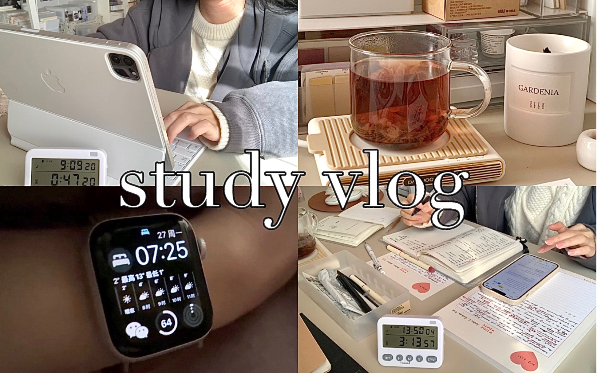 study vlog 50｜学习的代价是发际线｜10h高效学习记录 study with me-myvivi_-myvivi_-哔哩哔哩视频