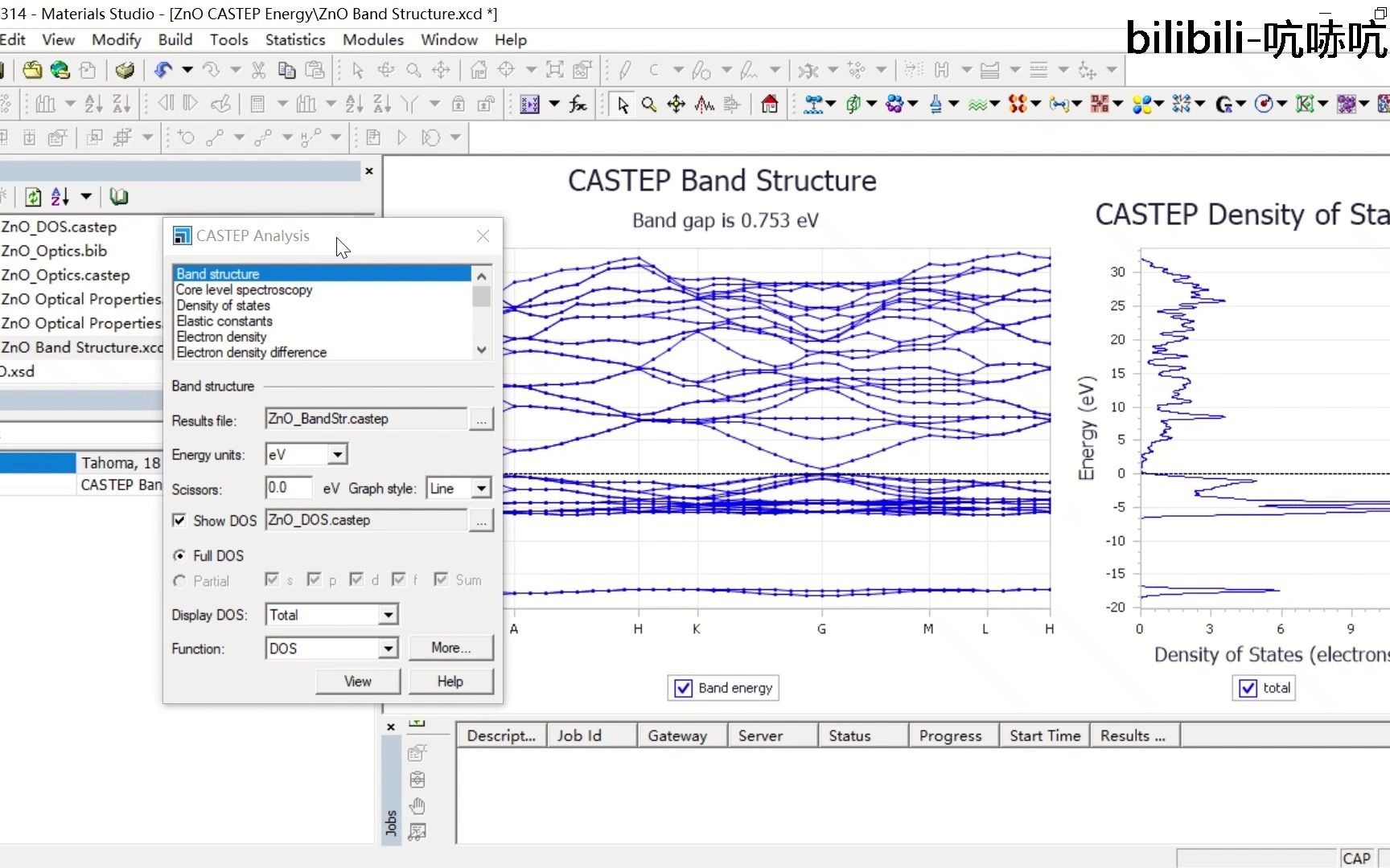 MS的castep工具计算能带结构等_哔哩哔哩_bilibili