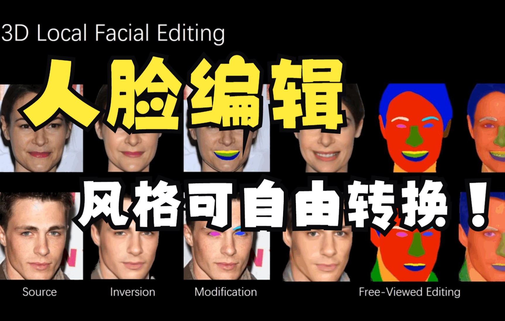 太刑了！人脸编辑，风格可自由转换！UIUC&腾讯&清华等最新研究FENeRF！CVPR2022_哔哩哔哩_bilibili