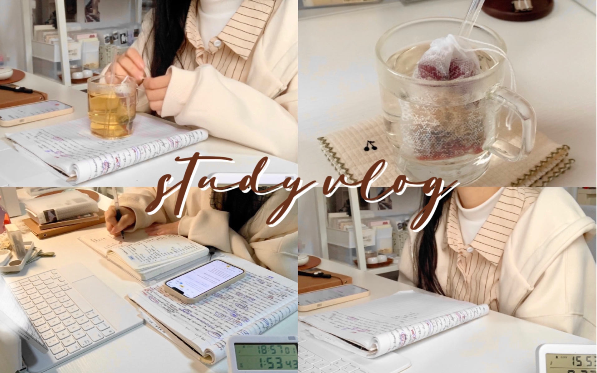 study vlog 43｜高效学习记录｜学习浓度100%｜书桌的新色调｜study with me｜动力向-myvivi_-myvivi_-哔哩哔哩视频