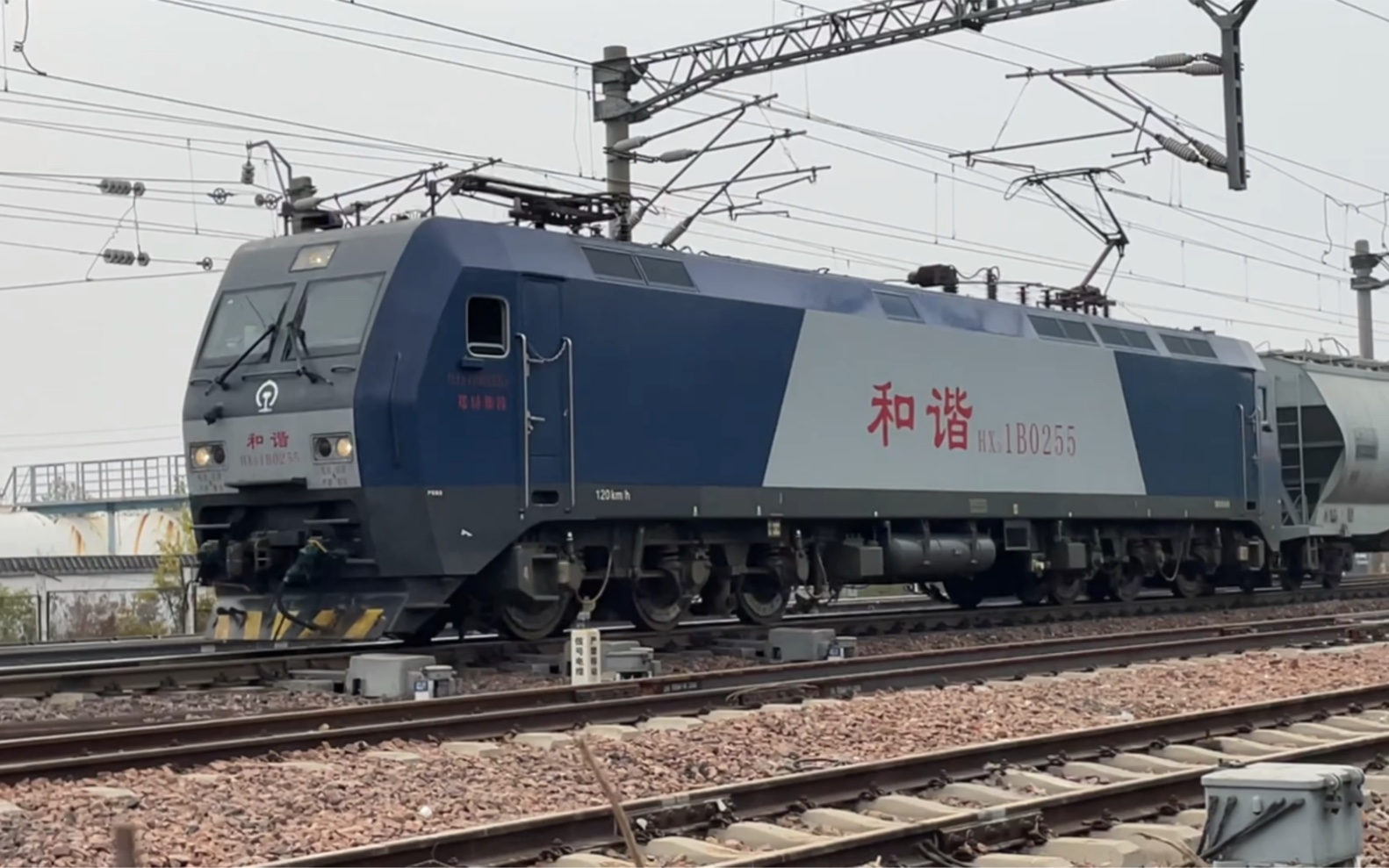 HXD1B牵引运粮车快速通过_哔哩哔哩_bilibili