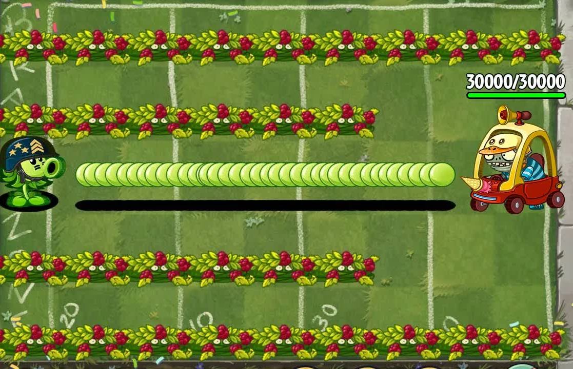PvZ 2 困难挑战 - 100 植物等级1 对抗定制的玩具车僵尸 30000 生命值 - 谁获胜？-MSGames-MSGames-哔哩哔哩视频