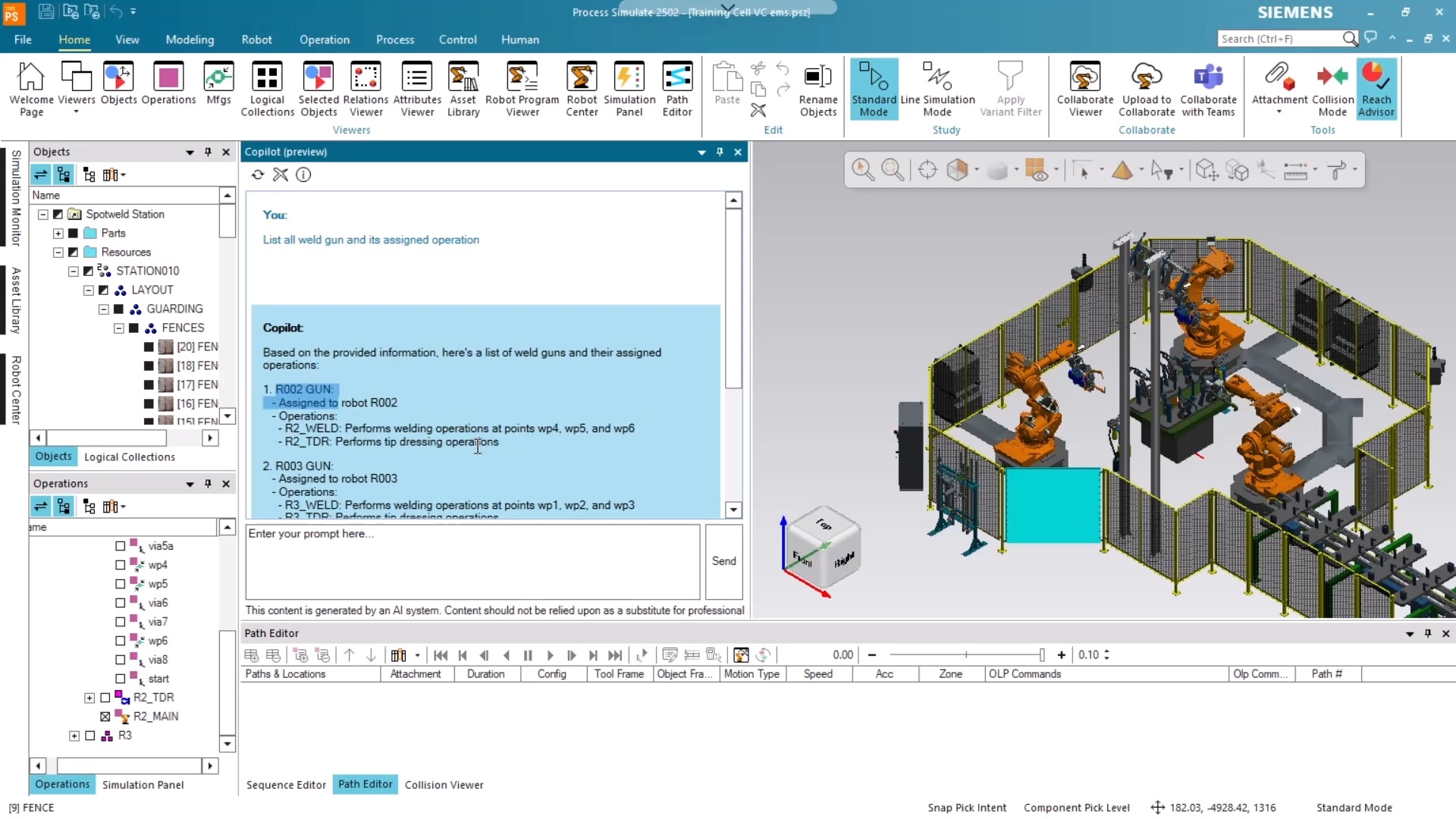Tecnomatix PDPS 2502 版本 AI Copilot 功能试玩-数字工厂加油站-数字工厂加油站-哔哩哔哩视频