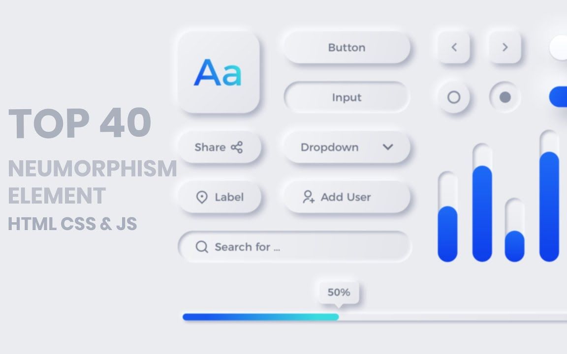 [代码] 基于HTML CSS和Javascript的顶级新形态UI设计--新形态效果_哔哩哔哩_bilibili
