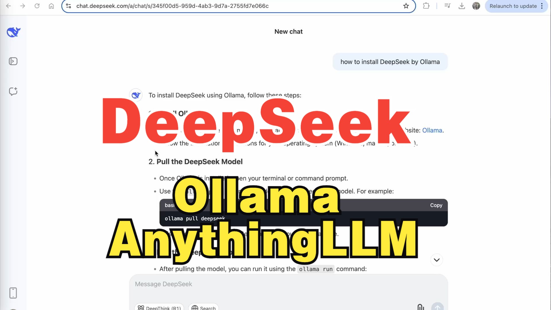 10分钟安装DeepSeek, Ollama, AnythingLLM-小叶子在漂泊-小叶子在漂泊-哔哩哔哩视频