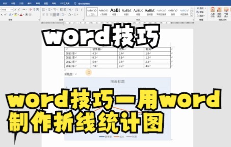 【word技巧】教你如何用word制作折线统计图_哔哩哔哩_bilibili