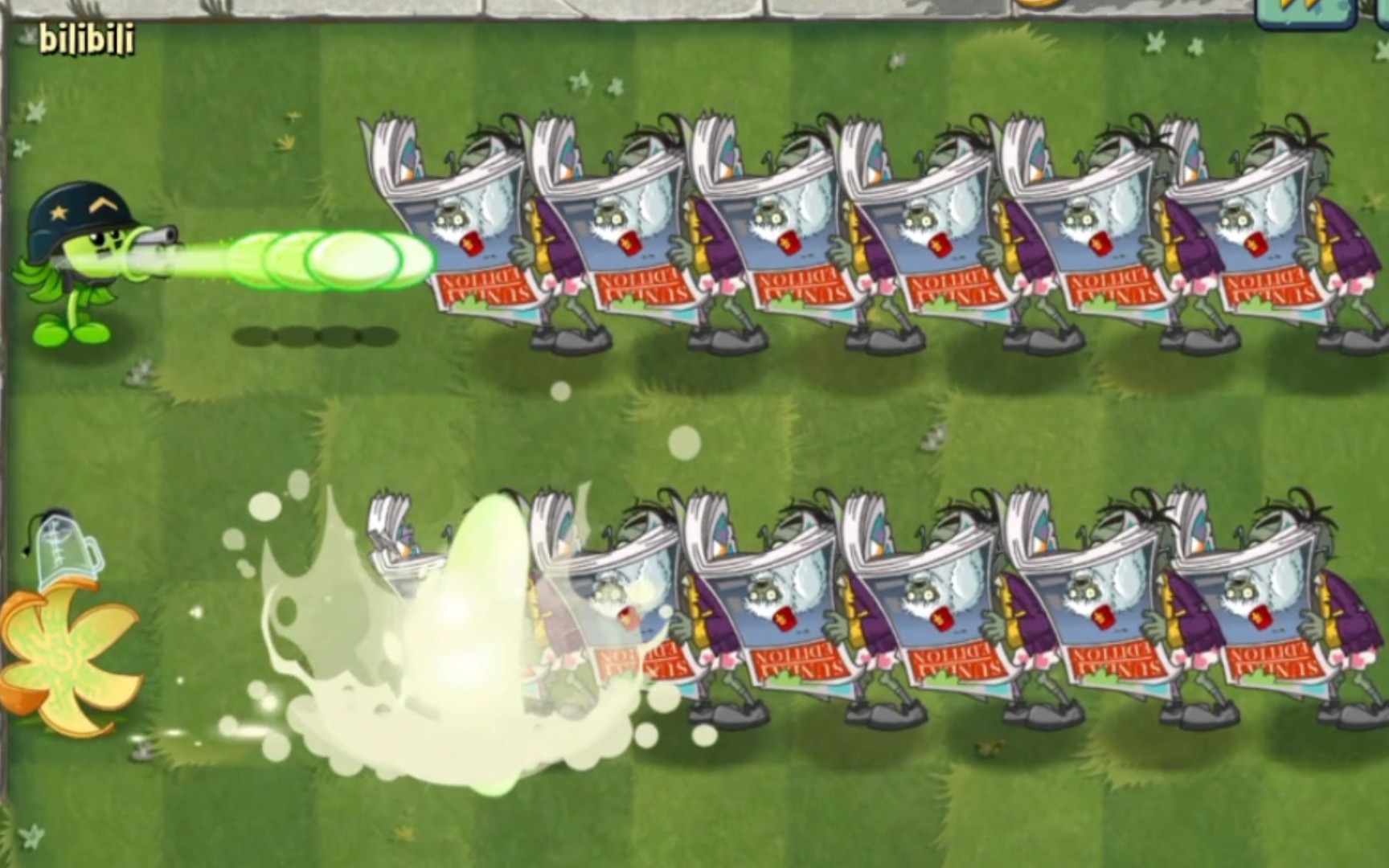 【PVZ2】各种10级植物 VS 整行大爷-总是白给の小喷菇-总是白给の小喷菇-哔哩哔哩视频
