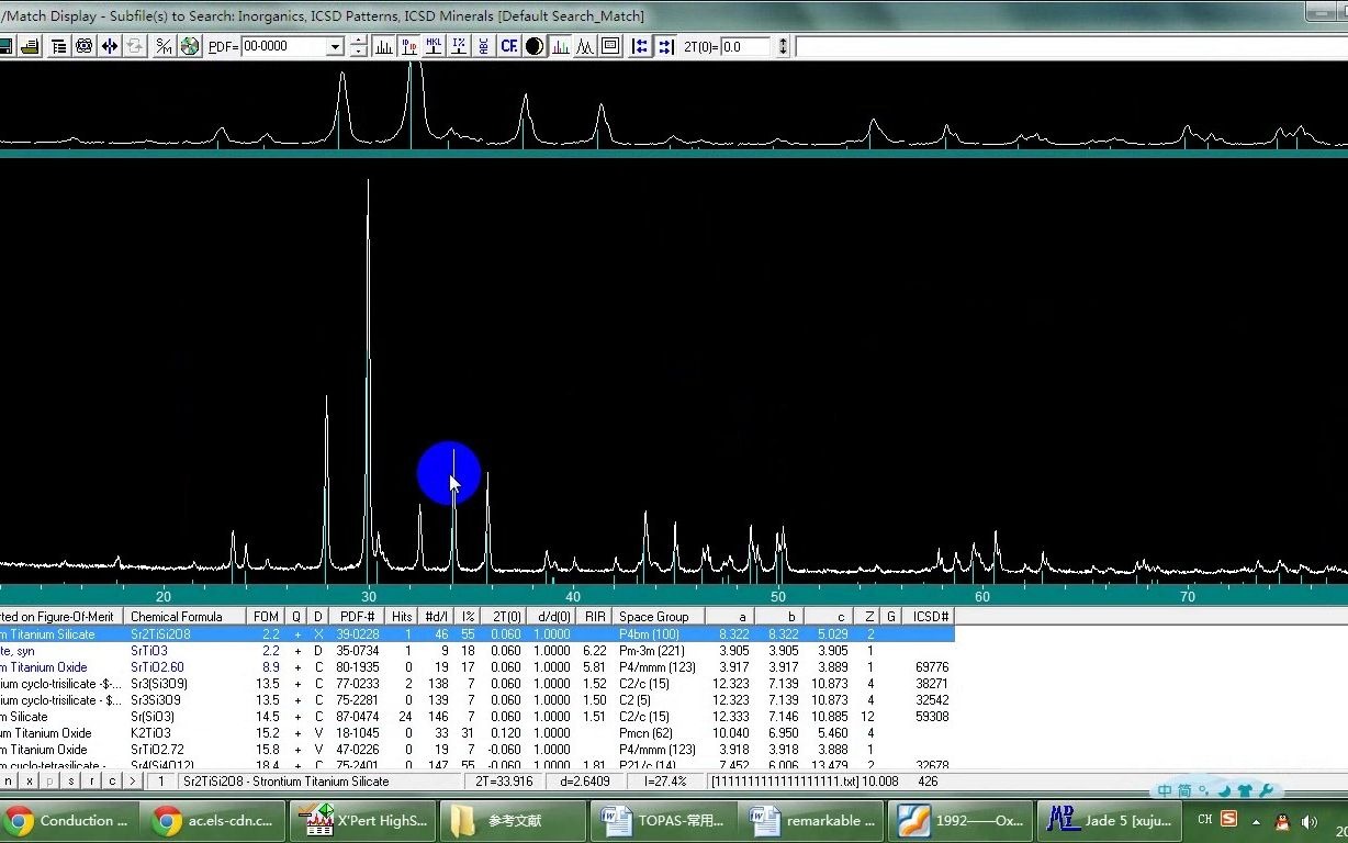 Jade视频之XRD物相检索-单峰检索_哔哩哔哩_bilibili